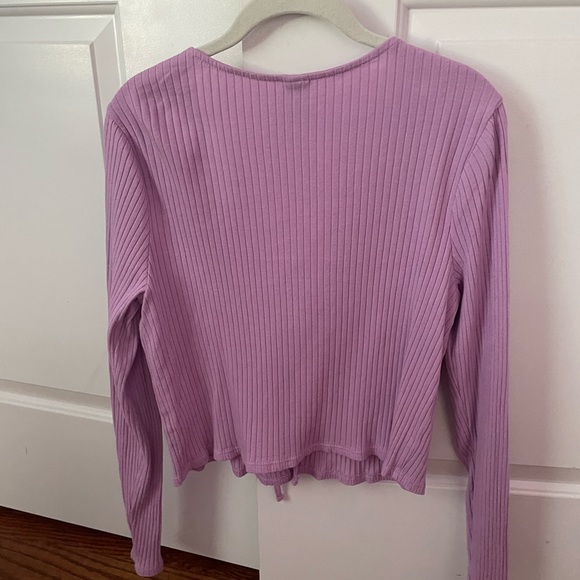 wild fable | Tops | Purple Wild Fable Tie Long Sleeve | Poshmark